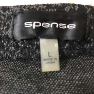 Spense | Tops | Spense Top Button Down Peplum Hem Grey Black Large ...